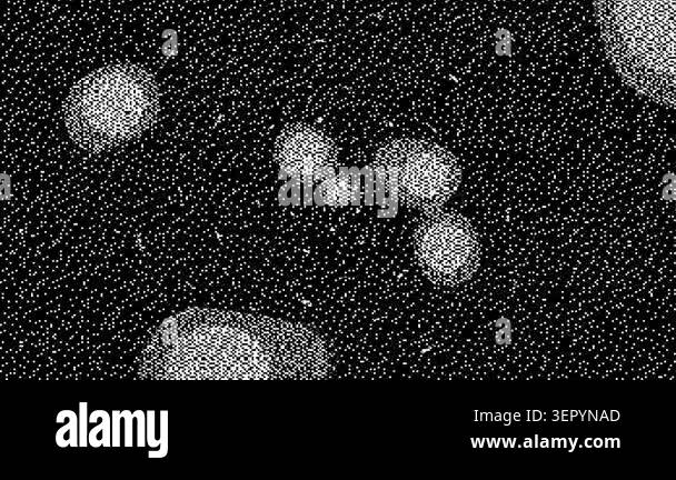 Highcontrast black and white animation featuring glowing grainy ...