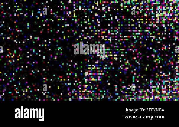 Dynamic multicolored pixel glitch and digital static flickering ...