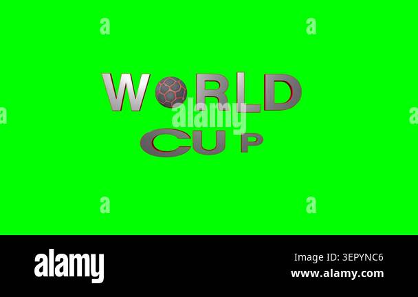 Vibrant 3D world cup text animation with a soccer ball element rotating ...