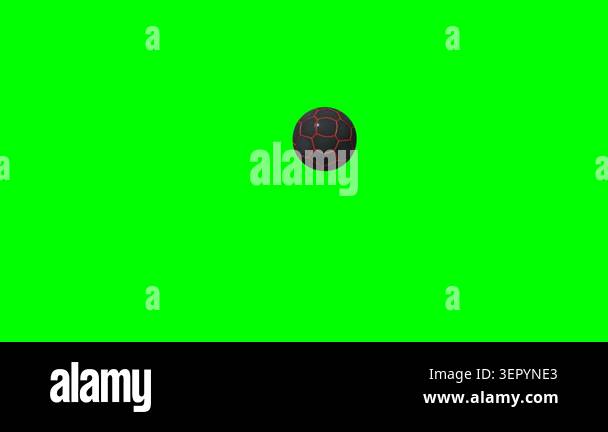 A dynamic 3D animation of a futuristic soccer ball with glowing red ...