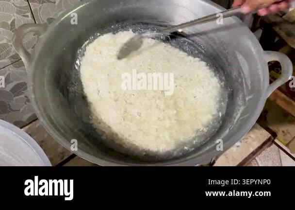 Close-Up of Steamed Grated Coconut Texture. Traditional Side Dish for ...