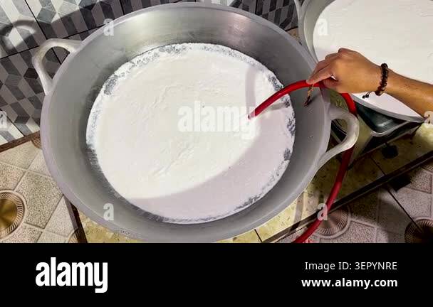 Close-Up of Steamed Grated Coconut Texture. Traditional Side Dish for ...