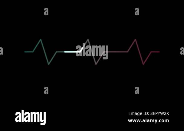 This abstract digital animation features a continuous heartbeat pulse ...