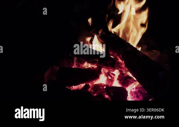 Wood Fire Burning Flames Stock Video Footage - Alamy