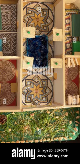 Madrid, Spain, June 9-2026: Overhead view of a handmade Roman house ...