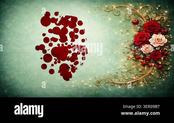 A soft and romantic scene where glowing love energy blends with ...