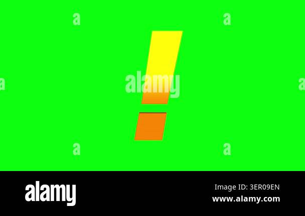 Exclamation mark symbol animation with green screen Stock Video Footage ...