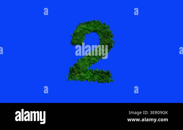 Number animation with grass texture on blue screen Stock Video Footage ...