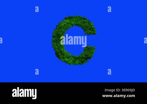 Animated alphabet letters with grass texture and blue screen Stock ...