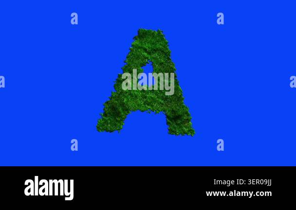 Animated alphabet letters with grass texture and blue screen Stock ...
