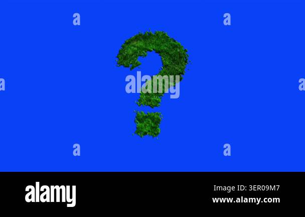 Grass texture question mark symbol animation with blue screen Stock ...