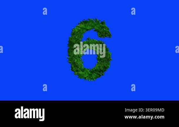 Number animation with grass texture on blue screen Stock Video Footage ...