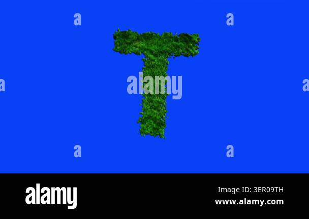 Animated alphabet letters with grass texture and blue screen Stock ...