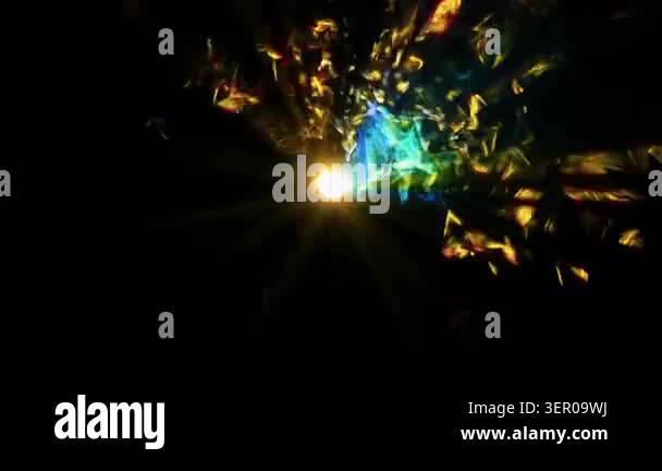 An abstract background featuring vibrant multicolored neon light rays ...