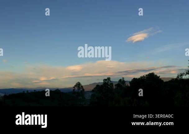 Early morning clouds formation moving towards the western, crossing the ...