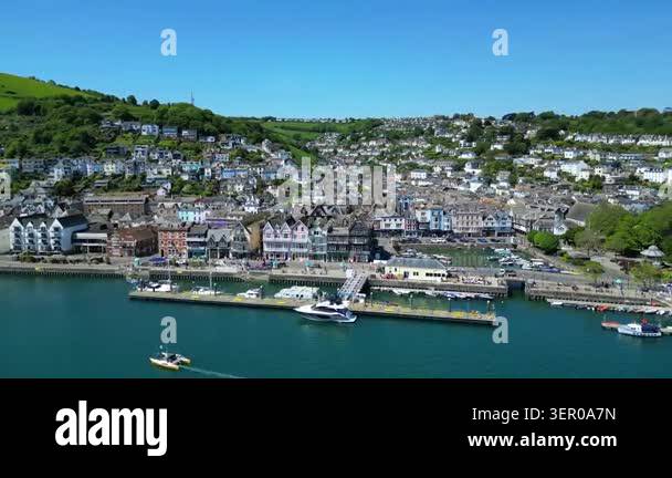 Dartmouth, South Devon, England: DRONE VIEWS: The River Dart showing a ...