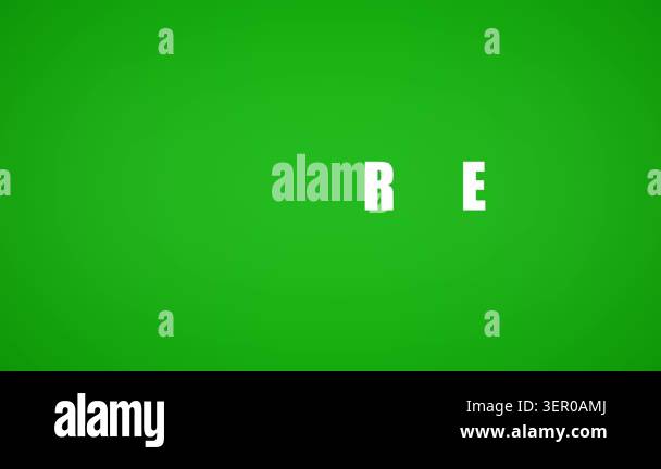 Subscribe, flickering white letters and text. Green background (chroma ...