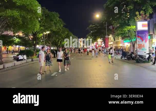 A collection of evening scenes from Ho Chi Minh City featuring ...