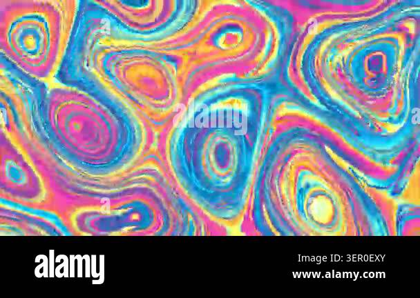 Abstract colorful loop background with a seamless psychedelic wave ...