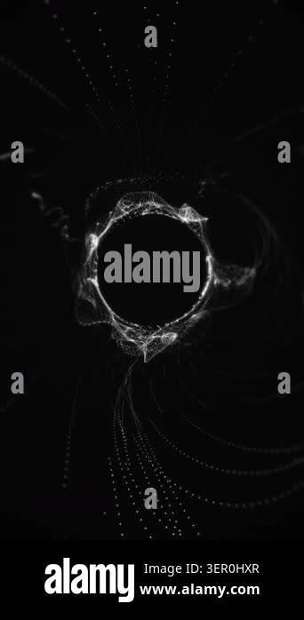 White particle sphere on a black background Stock Video Footage - Alamy