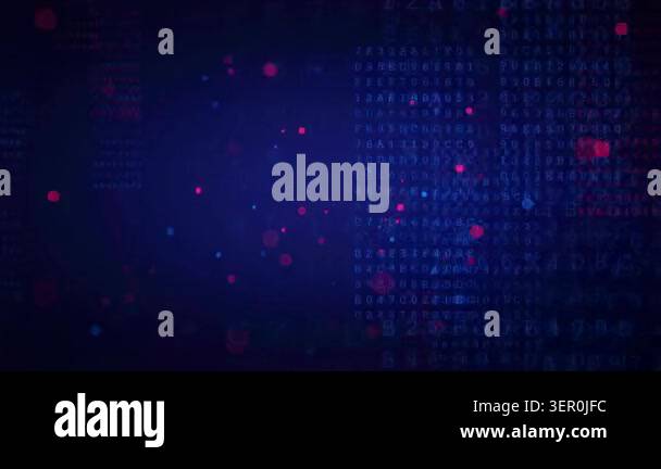 Abstract Digital Data Stream with Floating Binary Code and Glowing ...