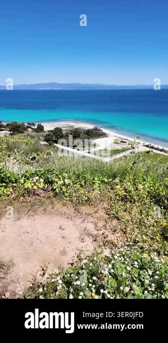 Amazing view of beach of Afitos at Kassandra peninsula, Chalkidiki ...