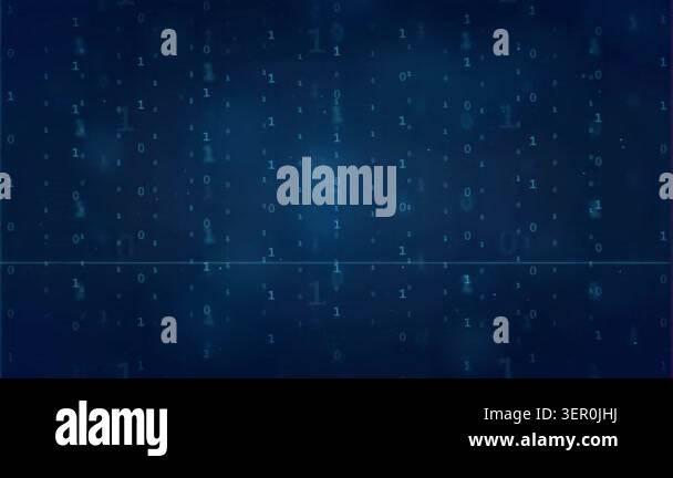 Abstract Digital Background with Floating Binary Code Particles in Deep ...