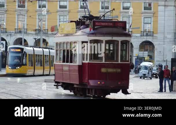 LISBON, PORTUGAL - MAY 15, 2026: Public transport variety including a ...