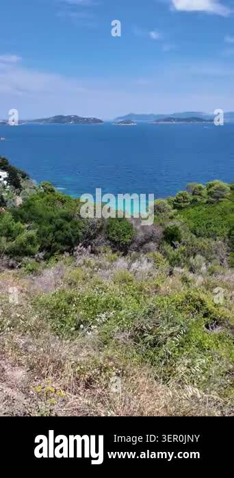Amazing view of coastline of Skiathos Island, Sporades, Thessaly ...