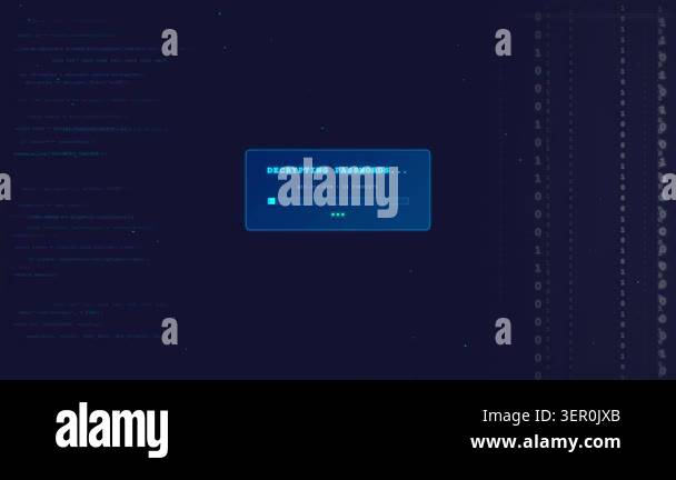 Digital screen showing password decryption process with scrolling ...