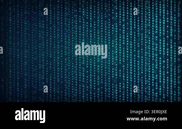 Abstract Digital Binary Code Background with Glowing Blue Data Stream ...
