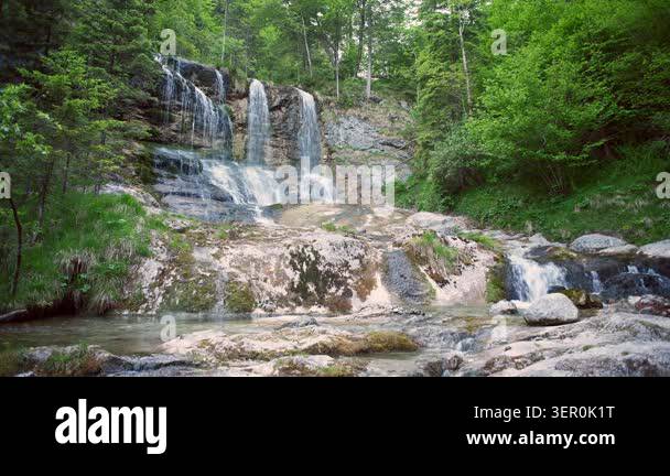 Weissbach waterfall in Schneizlreuth, Germany during summer season ...