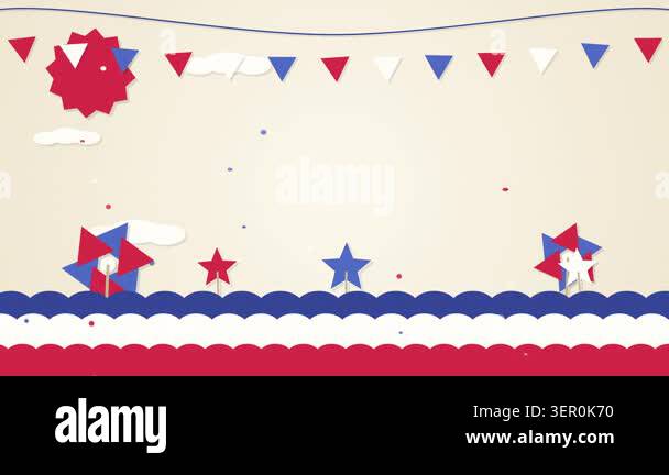 July 4th American Independence Day background with copy space animated ...