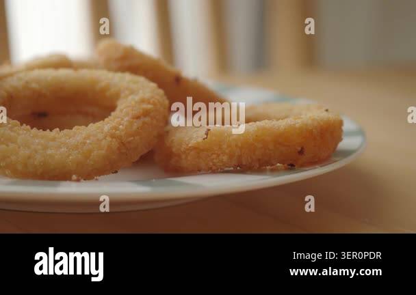 Snack rings are placed on a plate in a kitchen with good light Stock ...