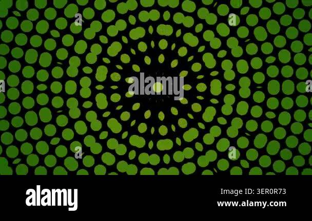 shiny green kaleidoscope circles creating a contrasting on black ...