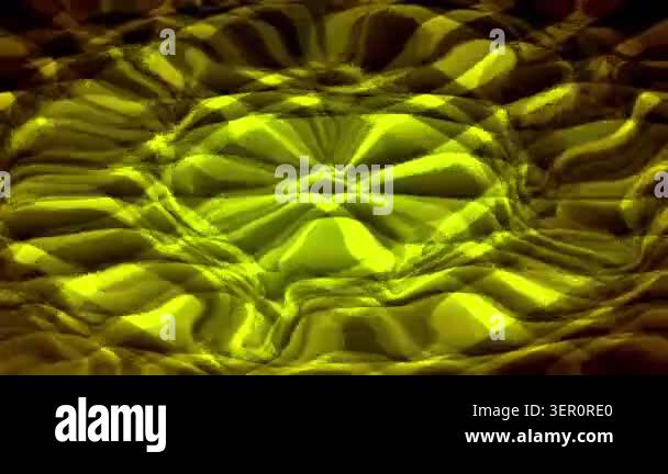 Futuristic iridescent holographic moving circle waves. Metallic yellow ...