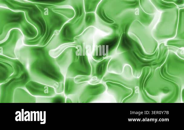 Abstract flowing green liquid with bright highlights and smooth ...