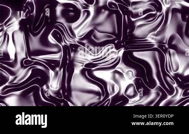 Abstract dark purple and white liquid metal surface with flowing ...