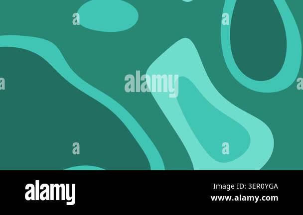 Abstract fluid shapes in shades of teal and green slowly morph and ...