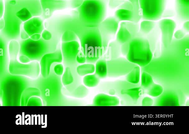 Abstract green glowing organic shapes slowly morphing and pulsating ...
