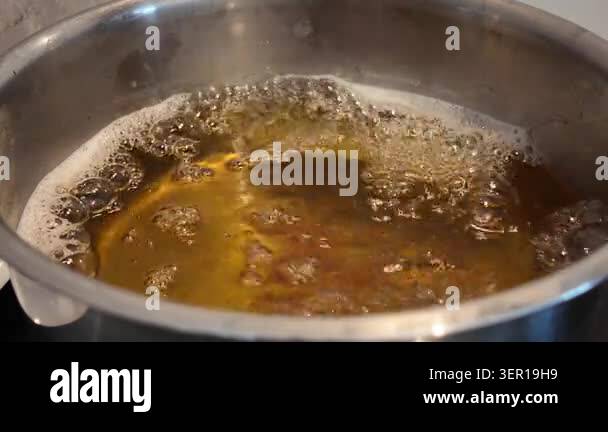 Cooking Crispy French Fries close-up cinematic view. Macro shot of ...