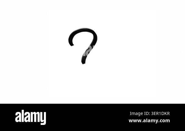 Hand drawn animated question mark symbol black marker on white ...