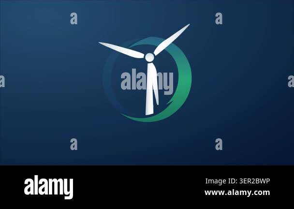 Wind Energy Day logo, art video illustration Stock Video Footage - Alamy