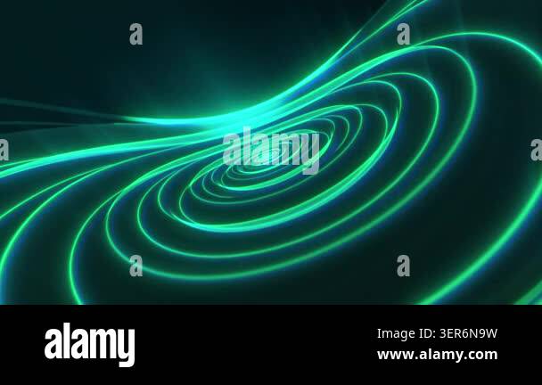 Neon glowing abstract spiral tunnel animation, futuristic purple blue ...