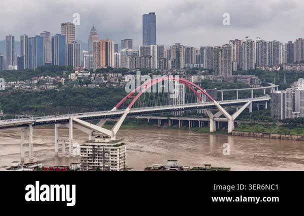 CHONGQING, CHINA - 28 MAY 2026: Timelapse of the Chongqing skyline ...