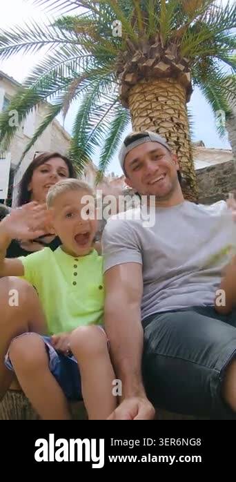 Portrait of the good looking Caucasian family - Happy family taking ...