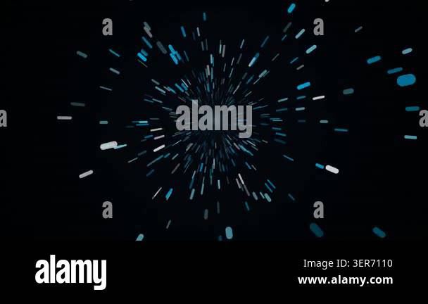 warp speed neon blue star tunnel on space background Stock Video ...