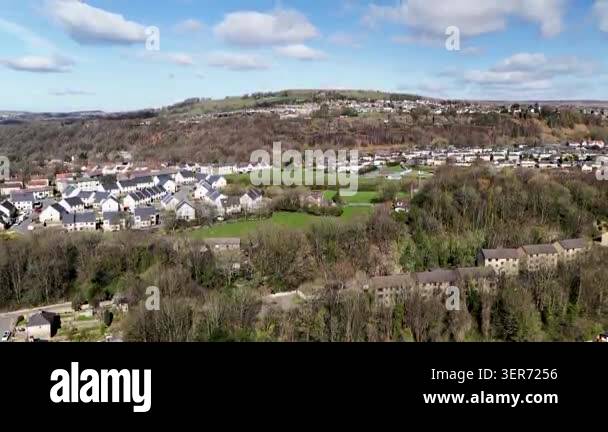 Panoramic aerial view of residential housing estates in Baildon ...