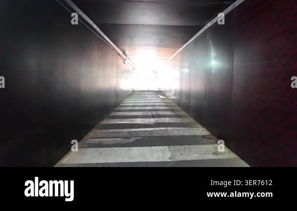 Modern underground pedestrian tunnel in an urban city Stock Video ...