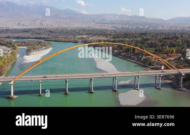 Overlook Guide Yellow River Bridge Scenery Qinghai China Stock Video ...